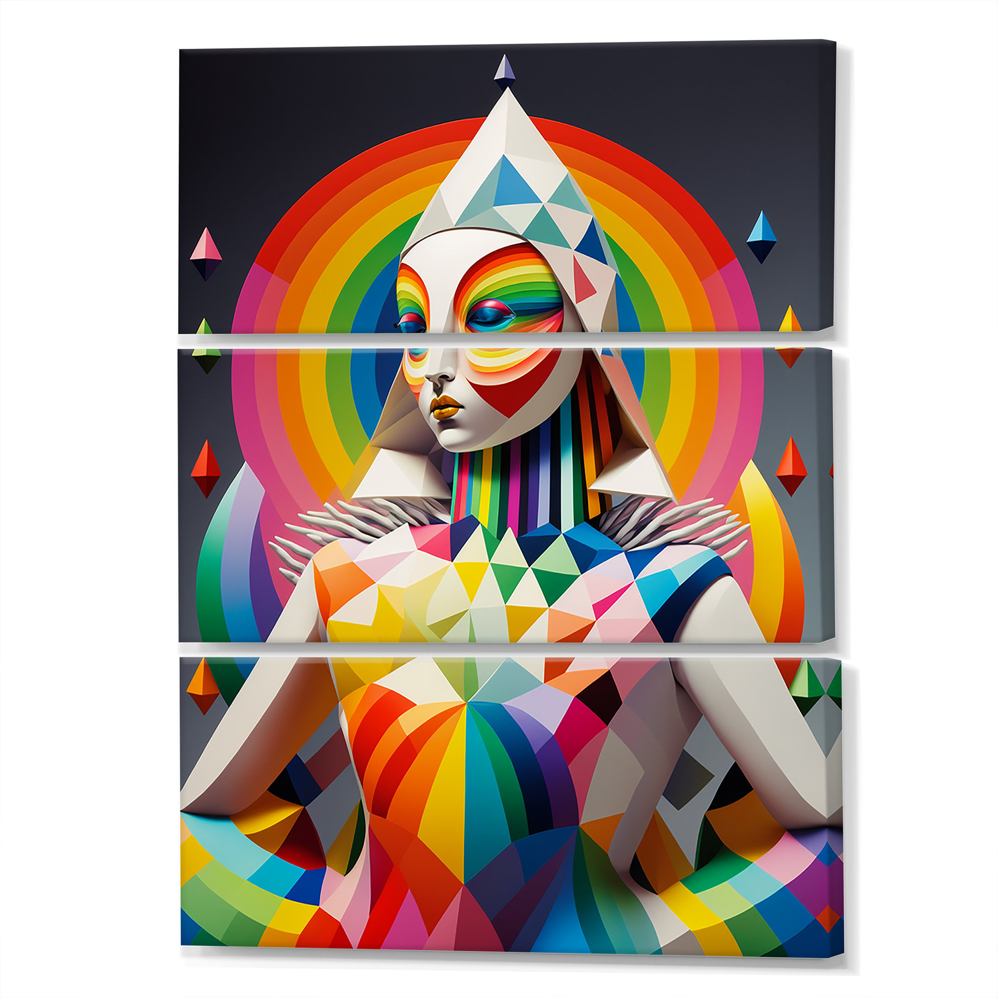 George Oliver Abstract Rainbow Portrait I - Modern Woman Canvas Wall ...