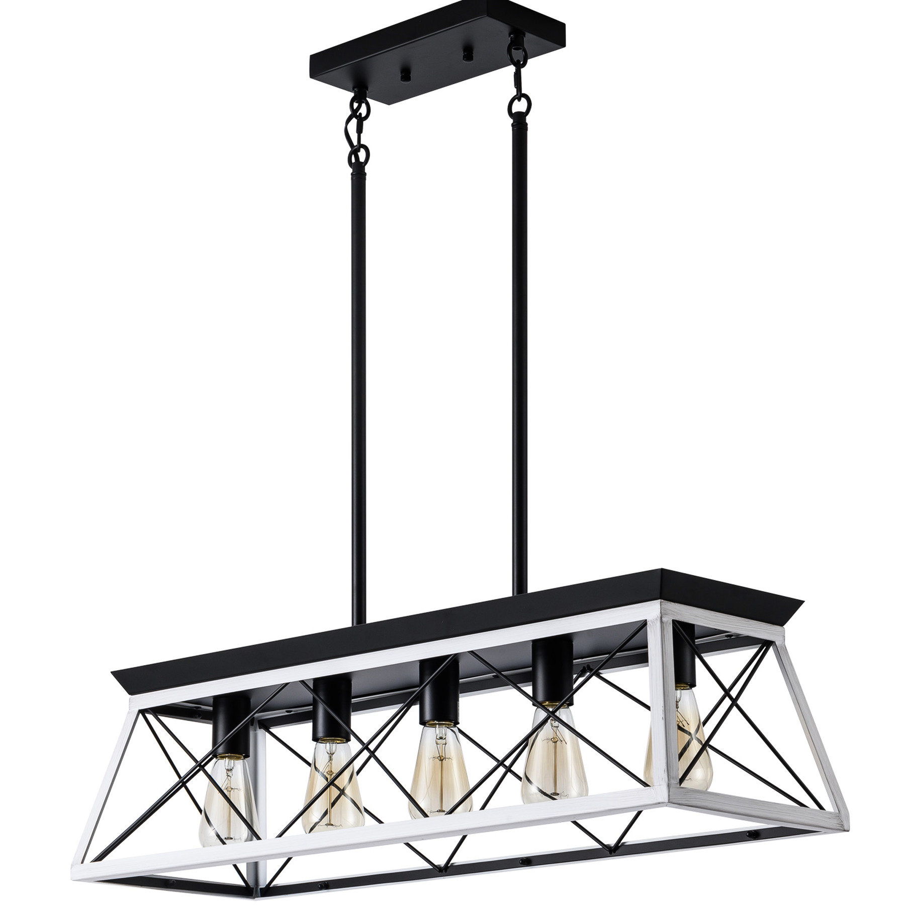 August Grove® Rustic Dining Room 5- - Adjustable Height White Shade ...