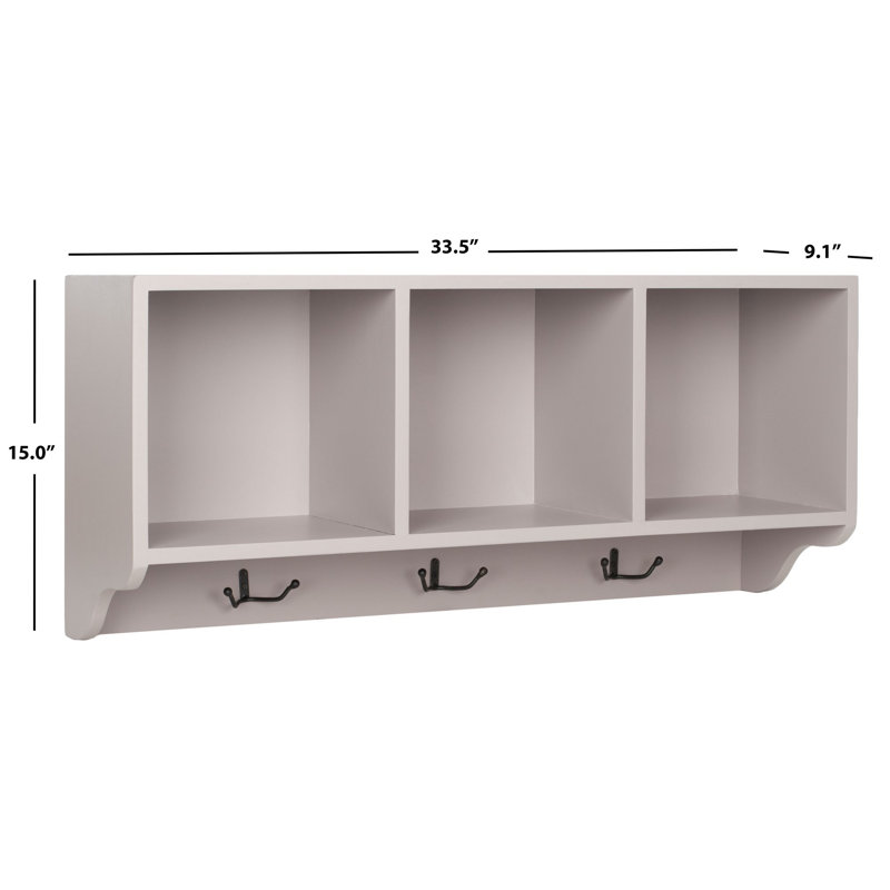 Latitude Run® Alice Wall Shelf & 3 Hook Wall Coat Rack & Reviews | Wayfair