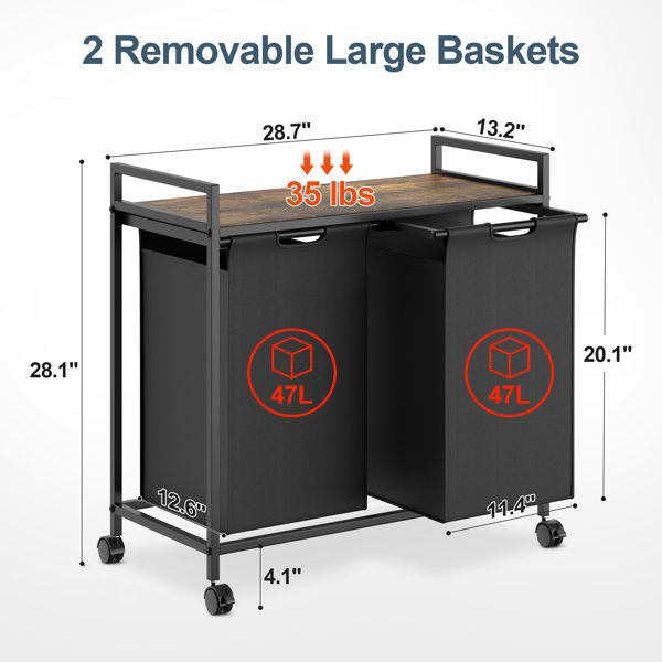 17 Stories Double Laundry Hamper & Reviews | Wayfair
