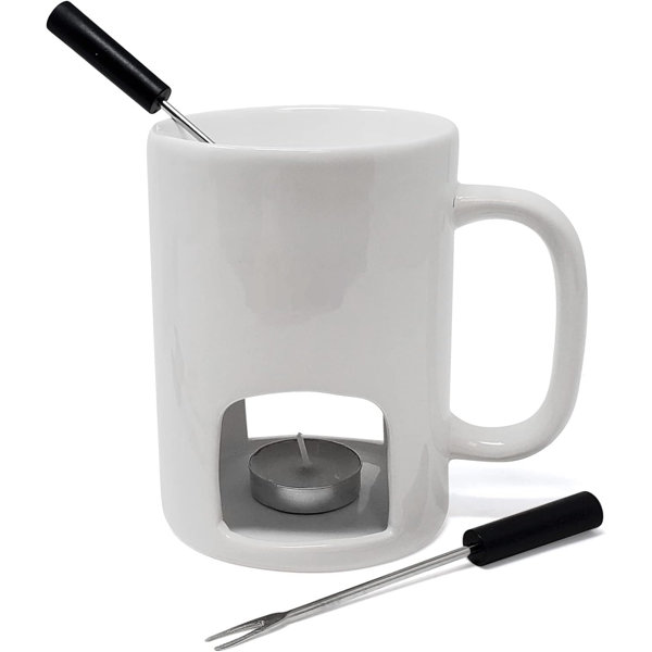Kovot Personal Fondue Mugs Set Of 2 White | Ceramic Mugs For Chocolate ...