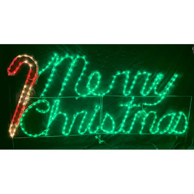 Lori's Lighted D'Lites Merry Christmas with Candy Cane Cursive Letter ...