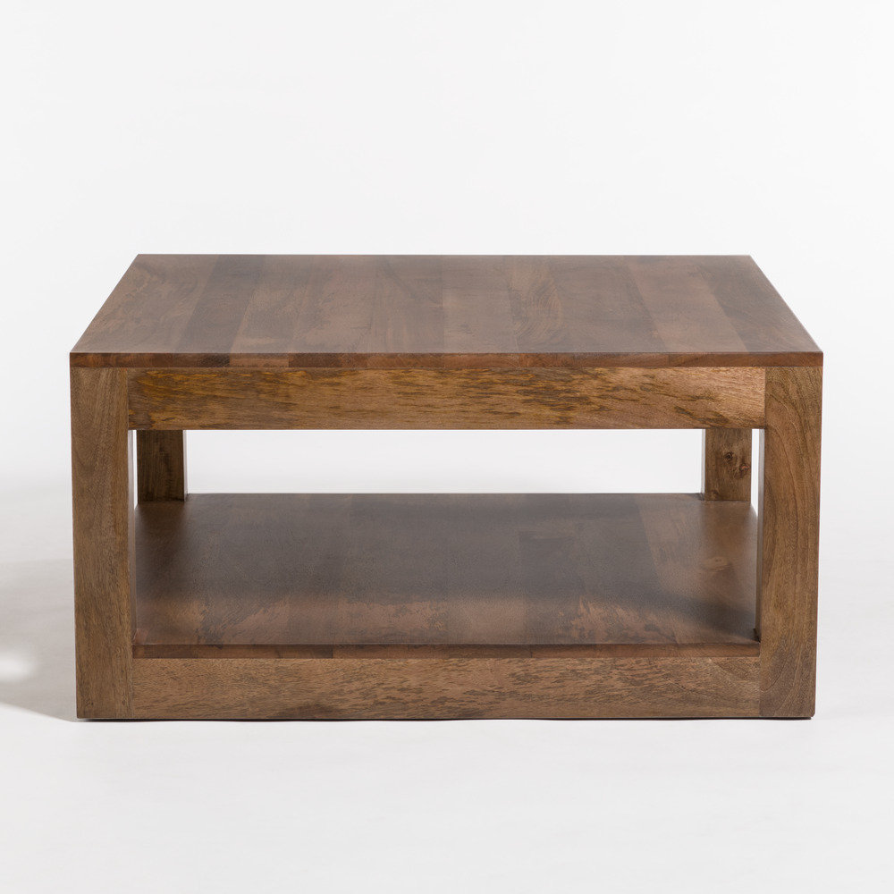 Alder & Tweed Watson Solid Wood Floor Shelf Coffee Table with Storage ...