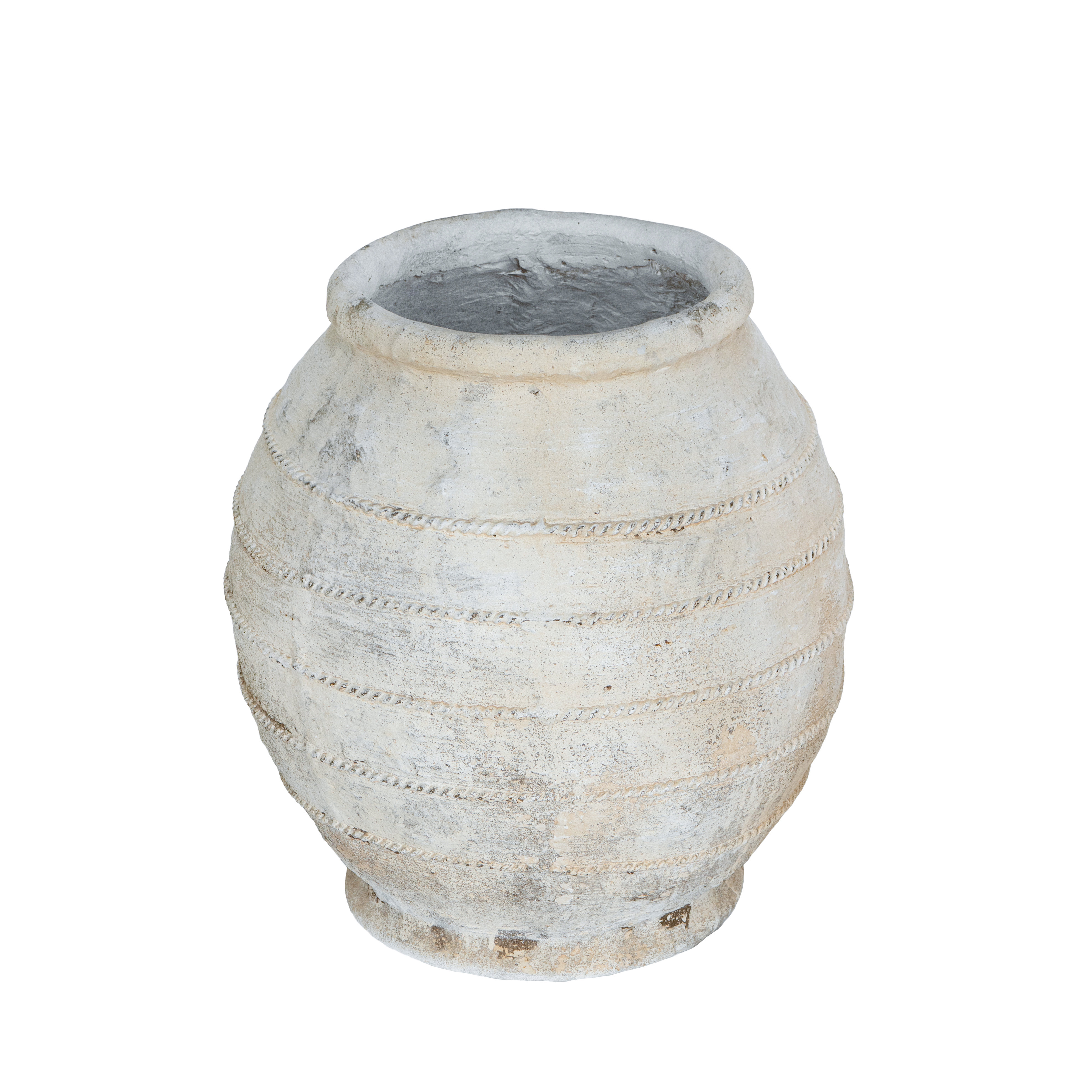 August Grove® Large Magnesium Flower Pot With Weathered White Finish ...
