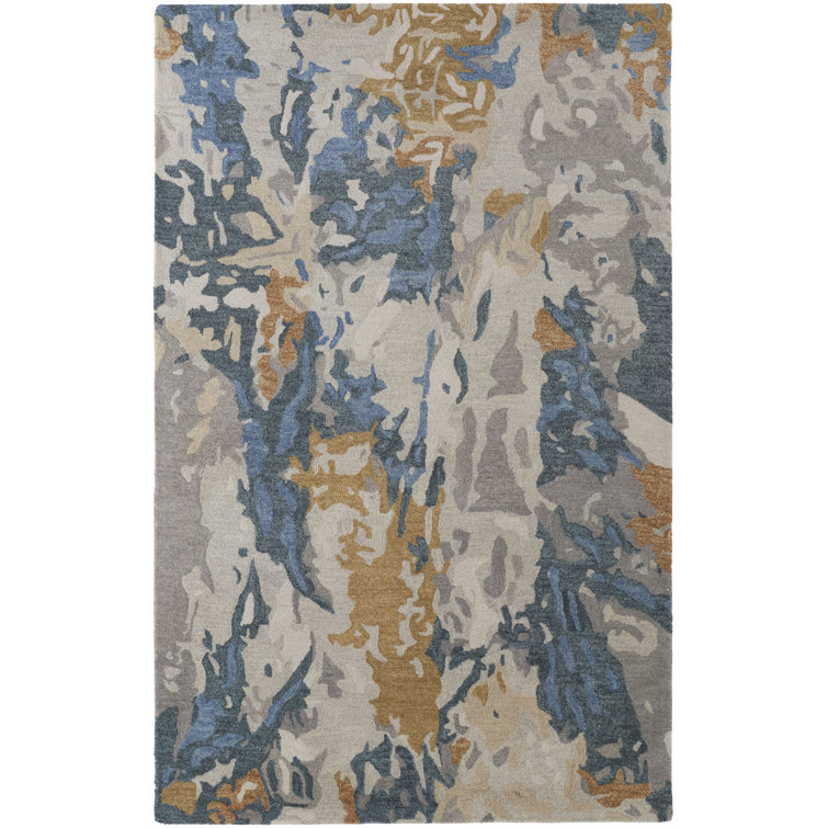 17 Stories Hand Tufted Wool Abstract Indoor Rug | Wayfair