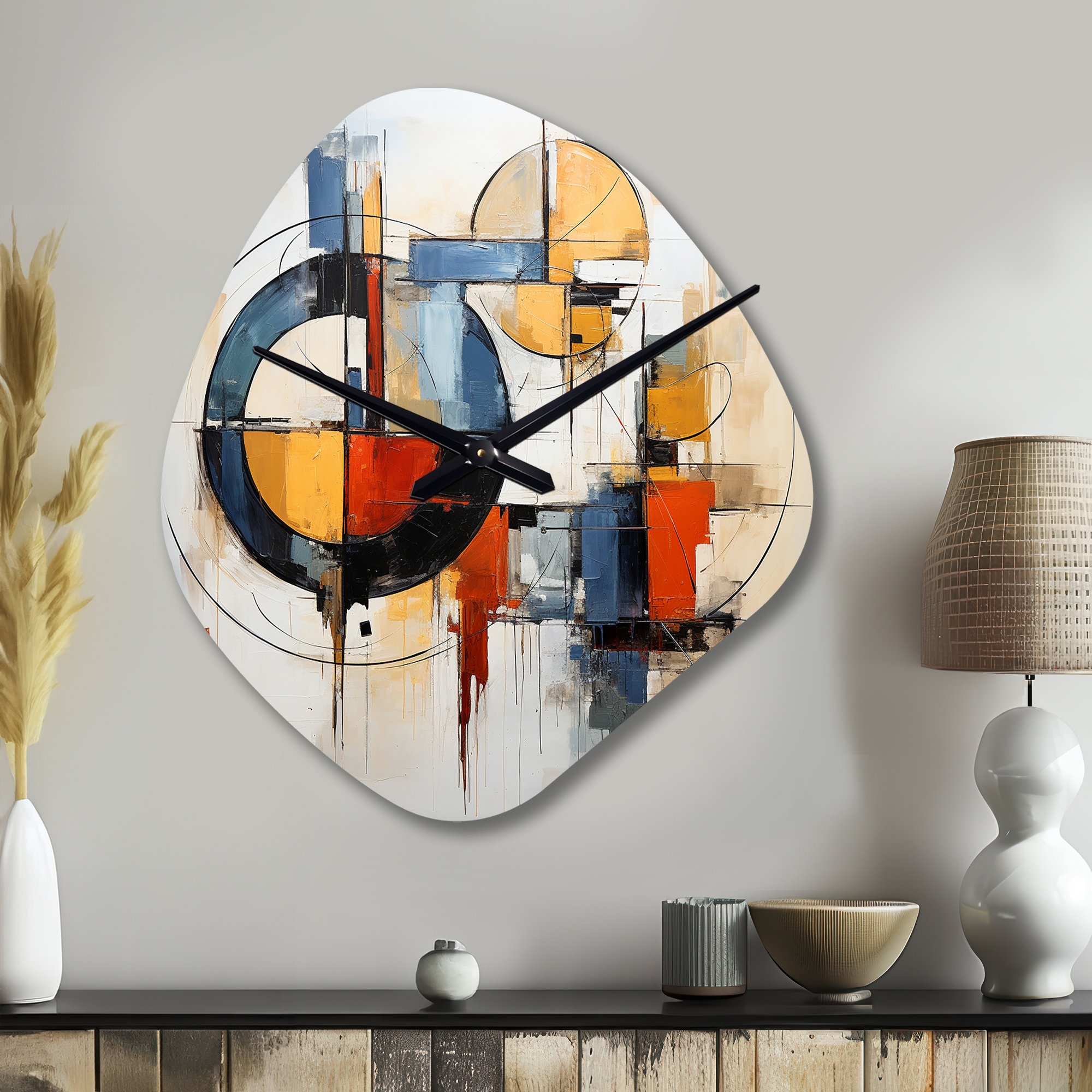 Design Art Colorful Mid Century Abstract Fusion I - Nebula Shape Multi ...