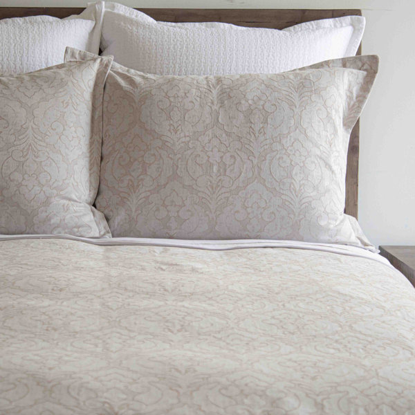 Ann Gish Provence Traditional Cotton Damask Duvet Cover Set | Wayfair