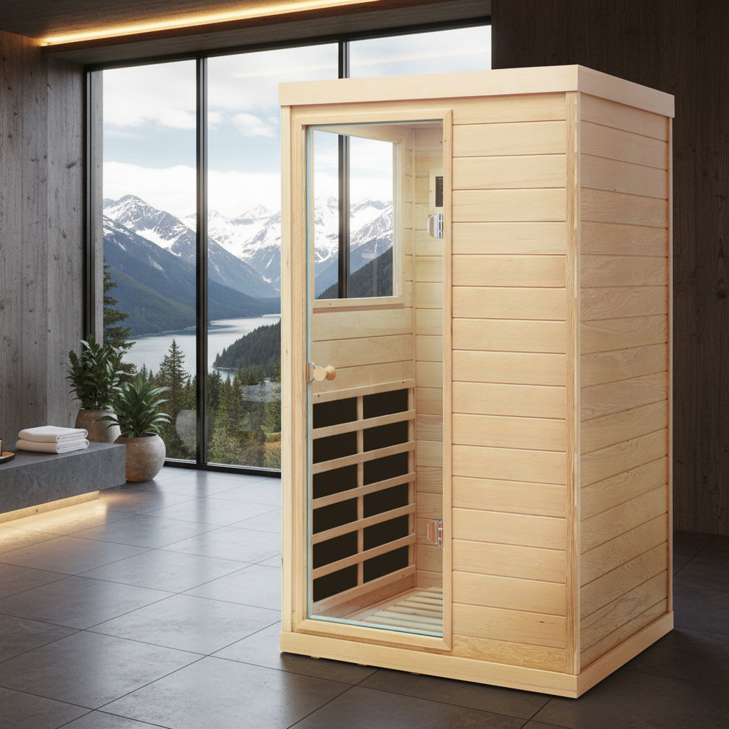 CHAOZHOUJIUJIANG Single-Person Solid Wood Far-Infrared Indoor Sauna ...
