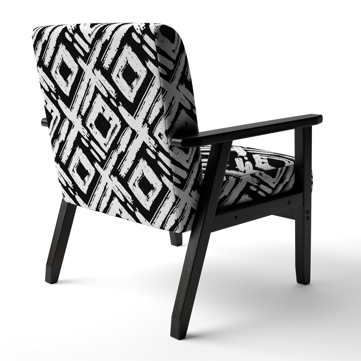 Dakota Fields Black And White Geometric - Upholstered Patterned Accent ...