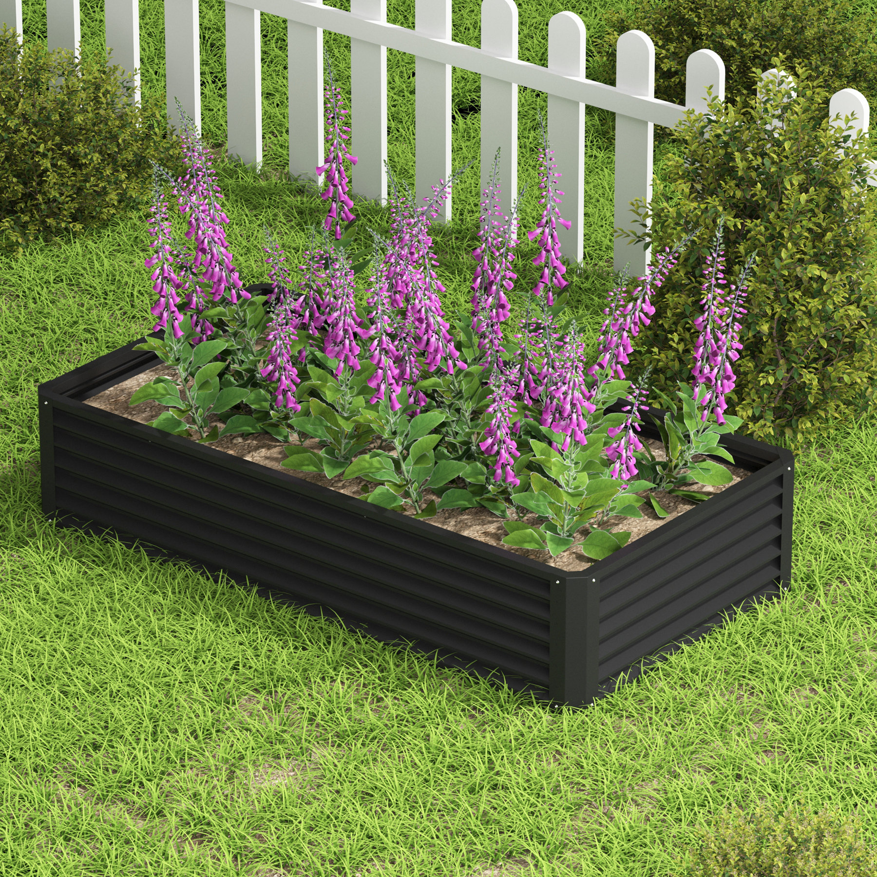 Latitude Run® Rectangular Galvanized Raised Garden Beds | Wayfair