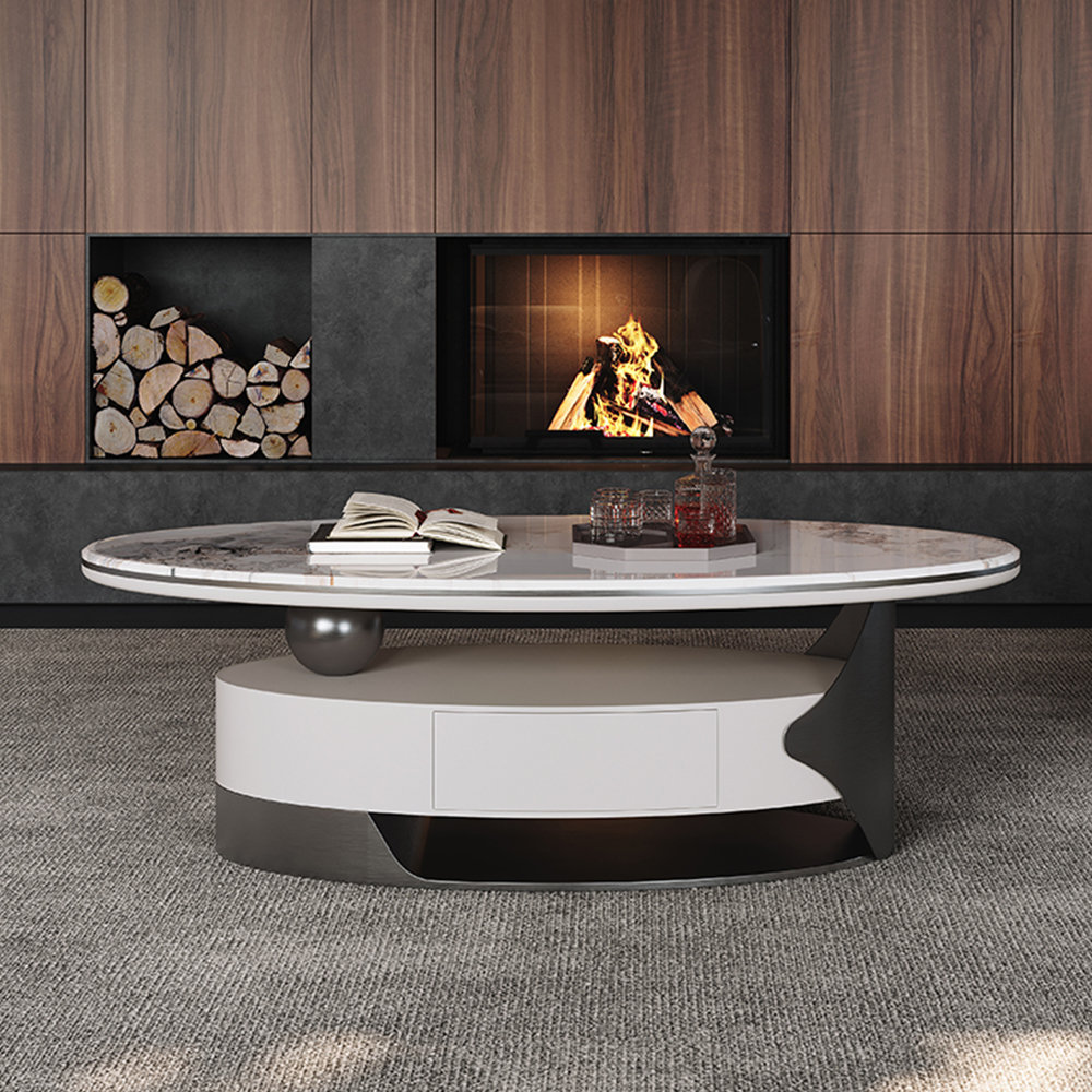 Trentastic Trails Oval storage rock plate end table | Wayfair