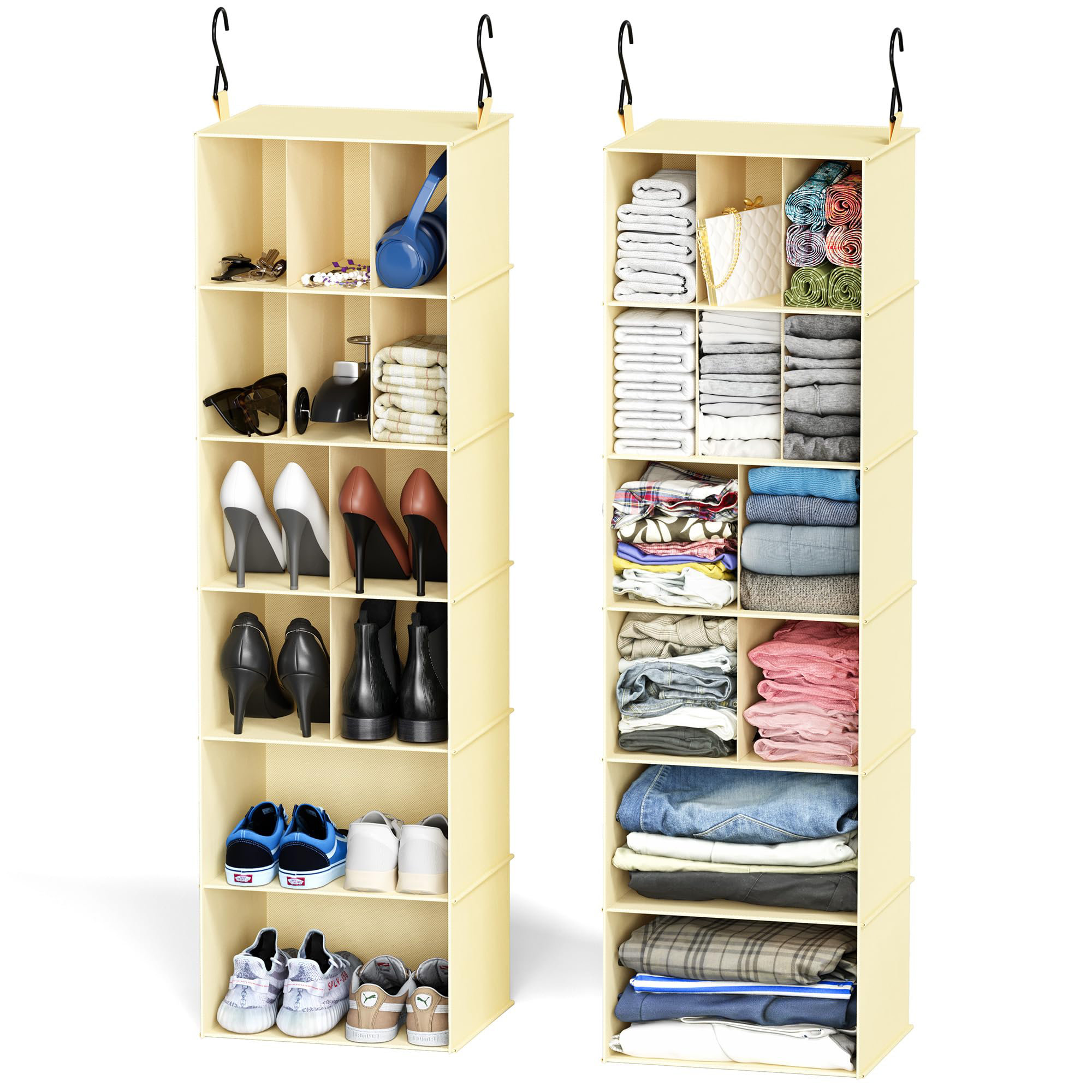 Rebrilliant 24 Compartments Hanging Closet Organizer,2 Pack | Wayfair