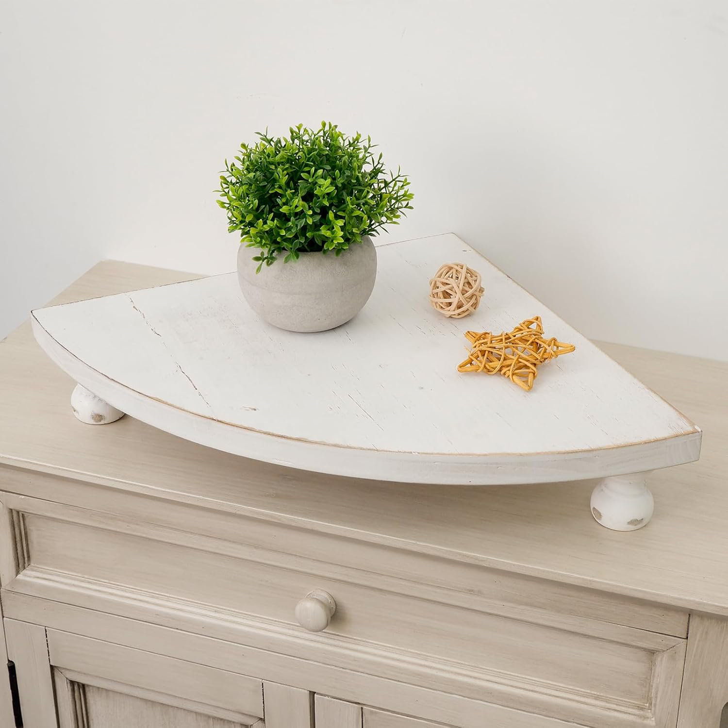 August Grove® Corner Counter Wood Shelf, Centerpiece Display Riser For ...