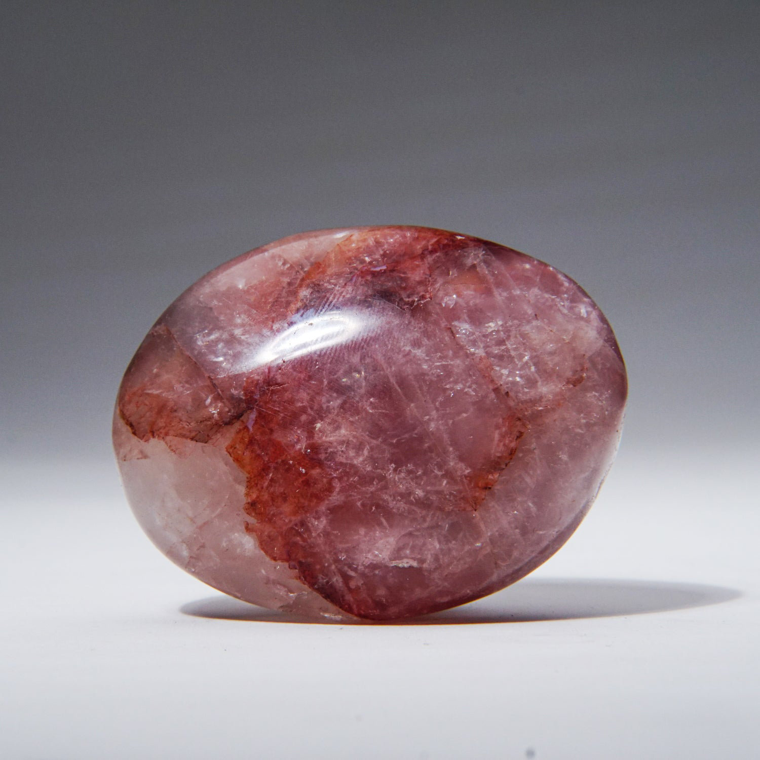 Astro Gallery of Gems Genuine Polished Strawberry Quartz Palm Stone ...