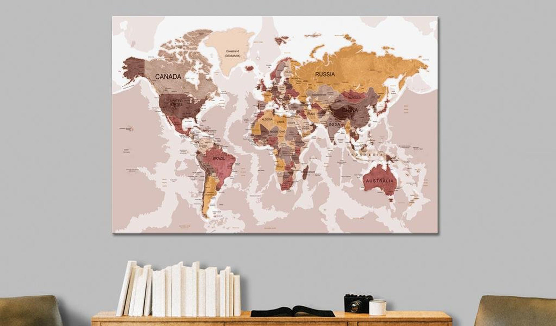 17 Stories Stretched Canvas World Map Art - Enclave Of Bronze - Wayfair ...