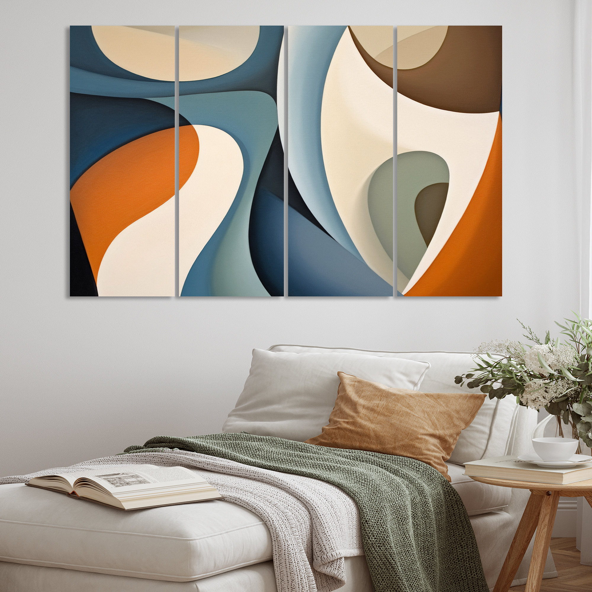 Wrought Studio Blue Orange Symmetrical Visions - Abstract Shapes Wall ...