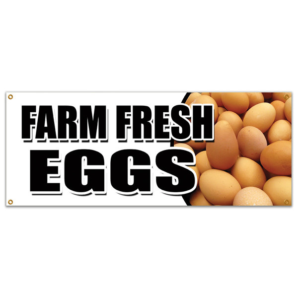 SignMission «Farm Fresh Eggs Banner Sign» - Fromage au lait laitier ...
