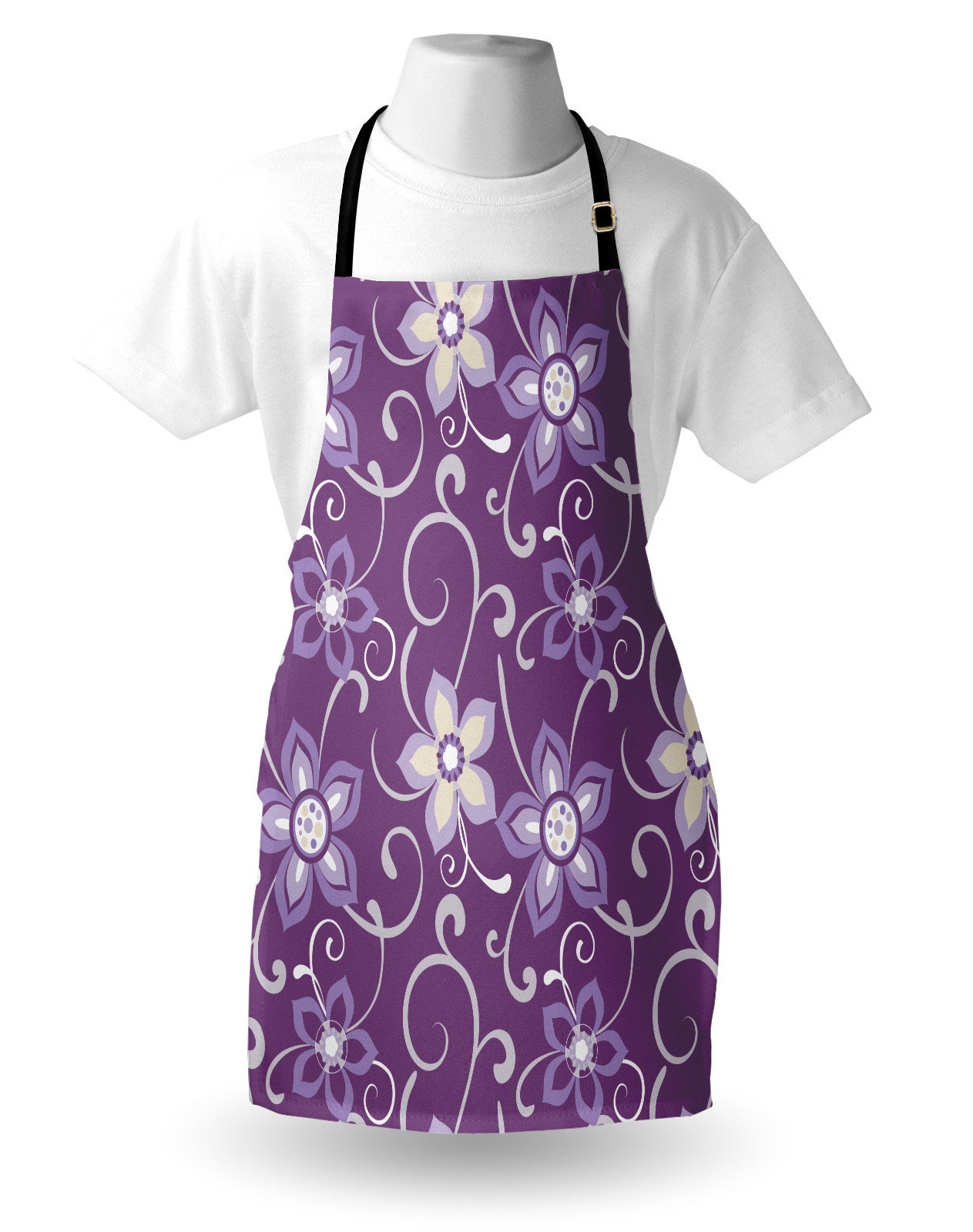 East Urban Home Eggplant Apron Unisex, Lilacs with Leaves, Adult Size ...