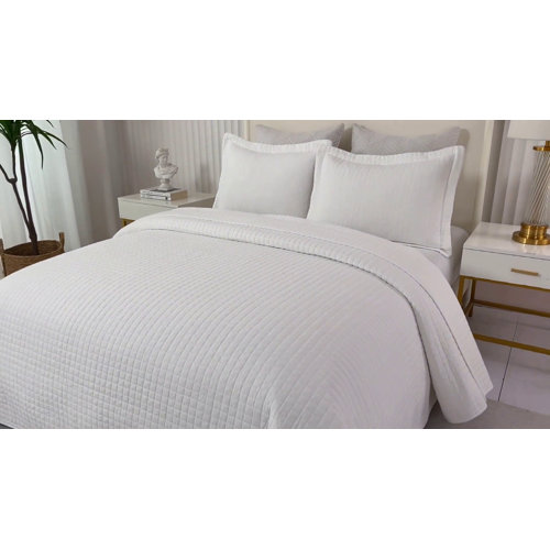 MarCielo WhiteCT Quilt Check Cotton Plaid Quilt Set & Reviews | Wayfair