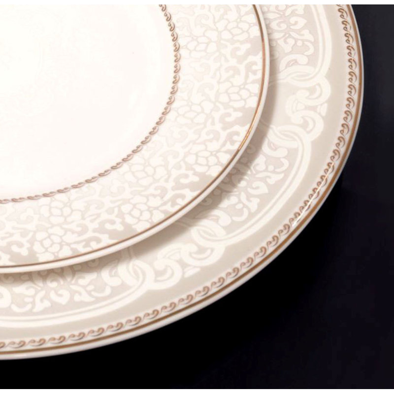 Brilliant Marquette Gold Bone China 24 Pc Dinnerware Set | Wayfair