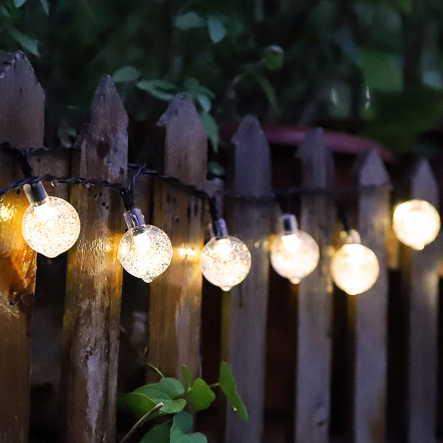 Arlmont & Co. Fortuna 30' Outdoor LED Solar Powered 60 - Bulb Wide ...