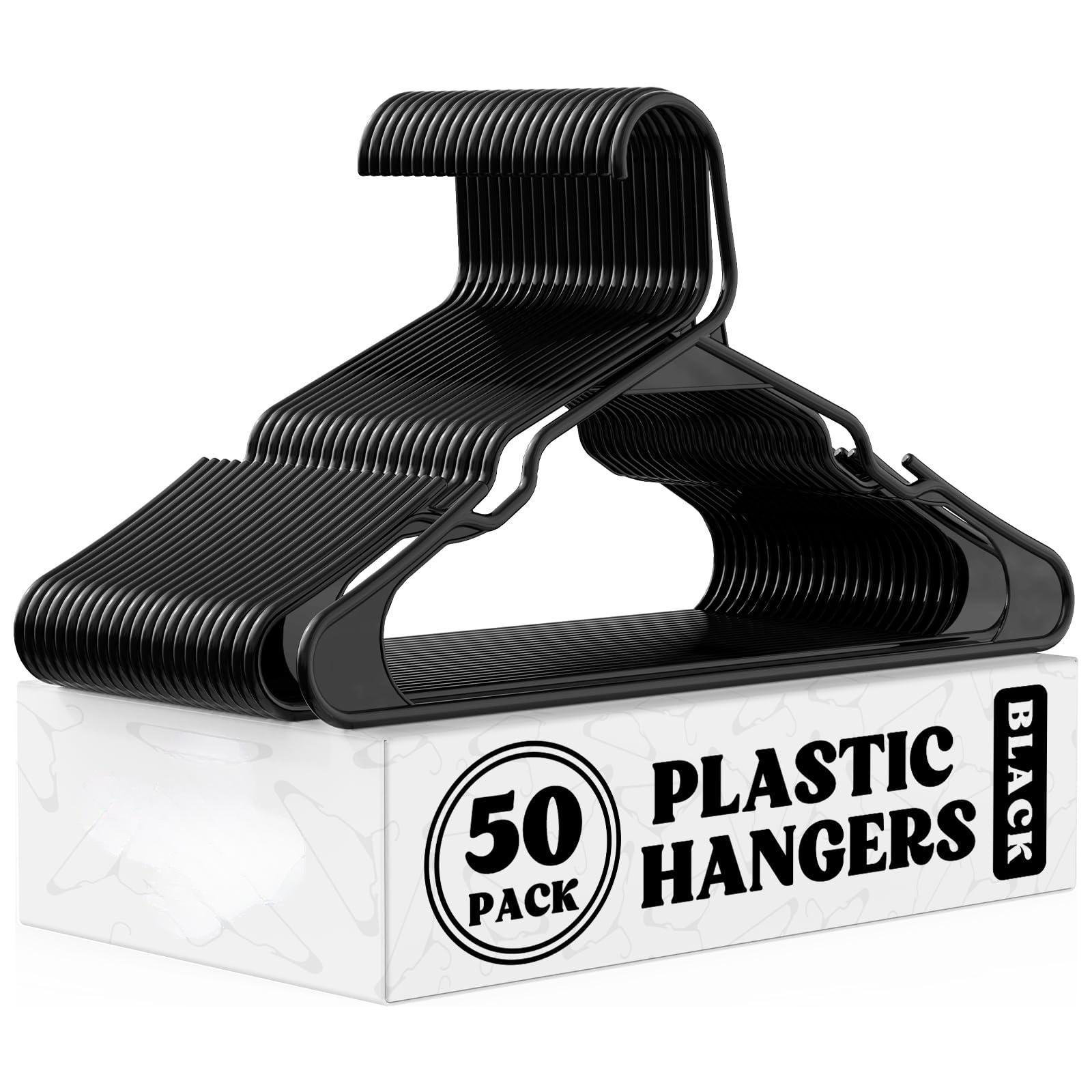 Rebrilliant Plastic Hangers, Plastic Clothes Hangers Space Saving ...