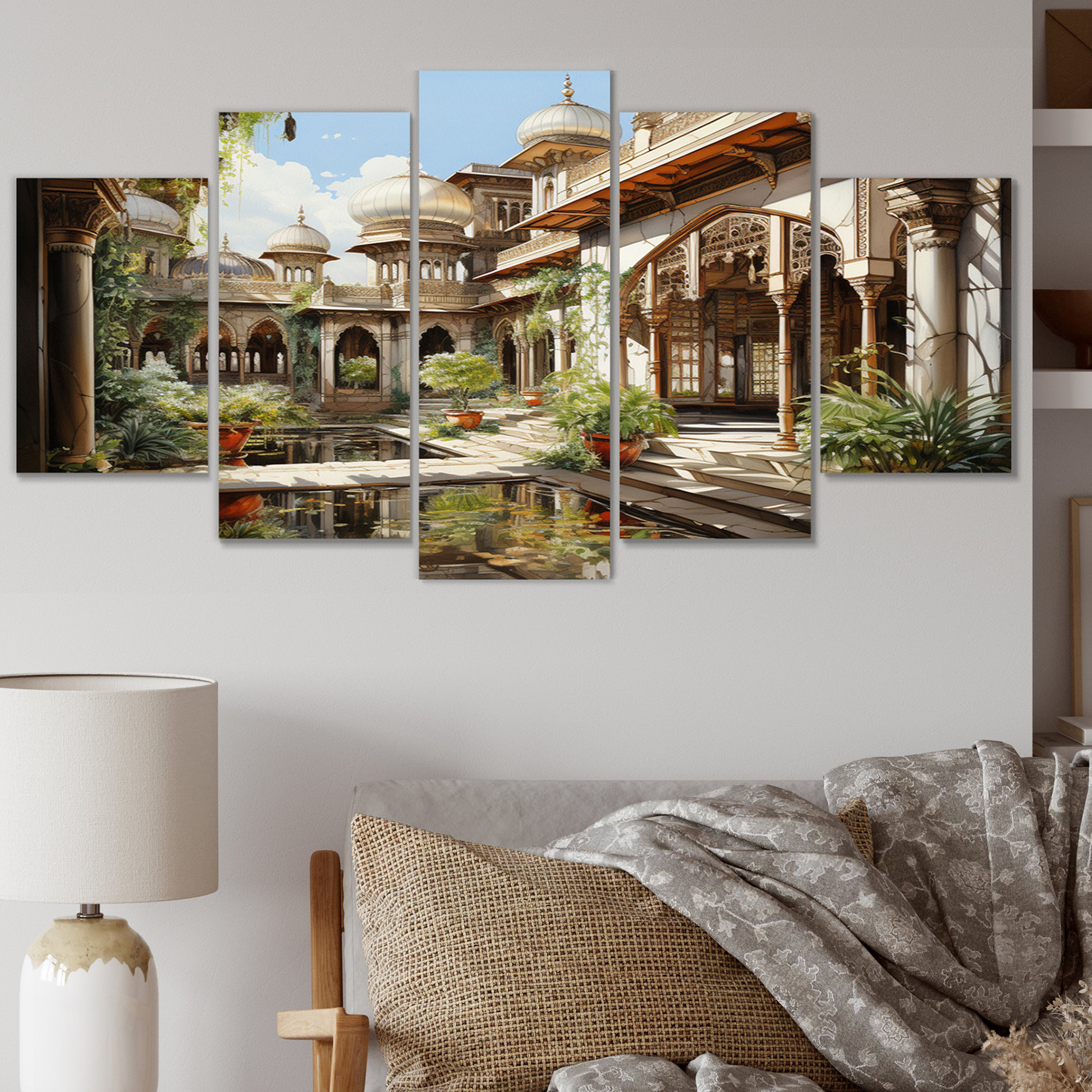 Design Art Indian Art Palace Splendor - Indian Wall Art Living Room - 5 ...