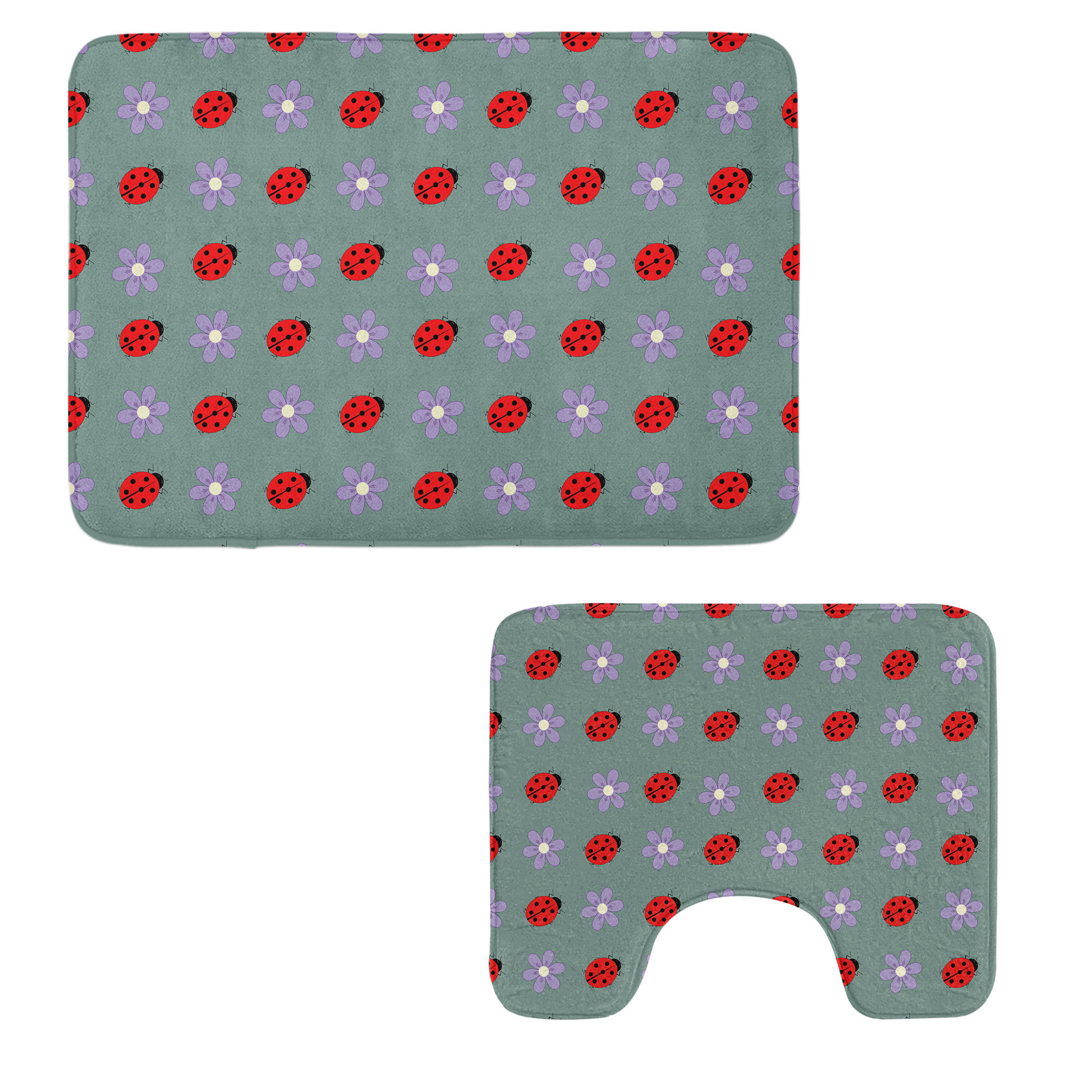East Urban Home Ladybugs Bathroom Rug Set 2 Pieces Rectangle & Contour ...