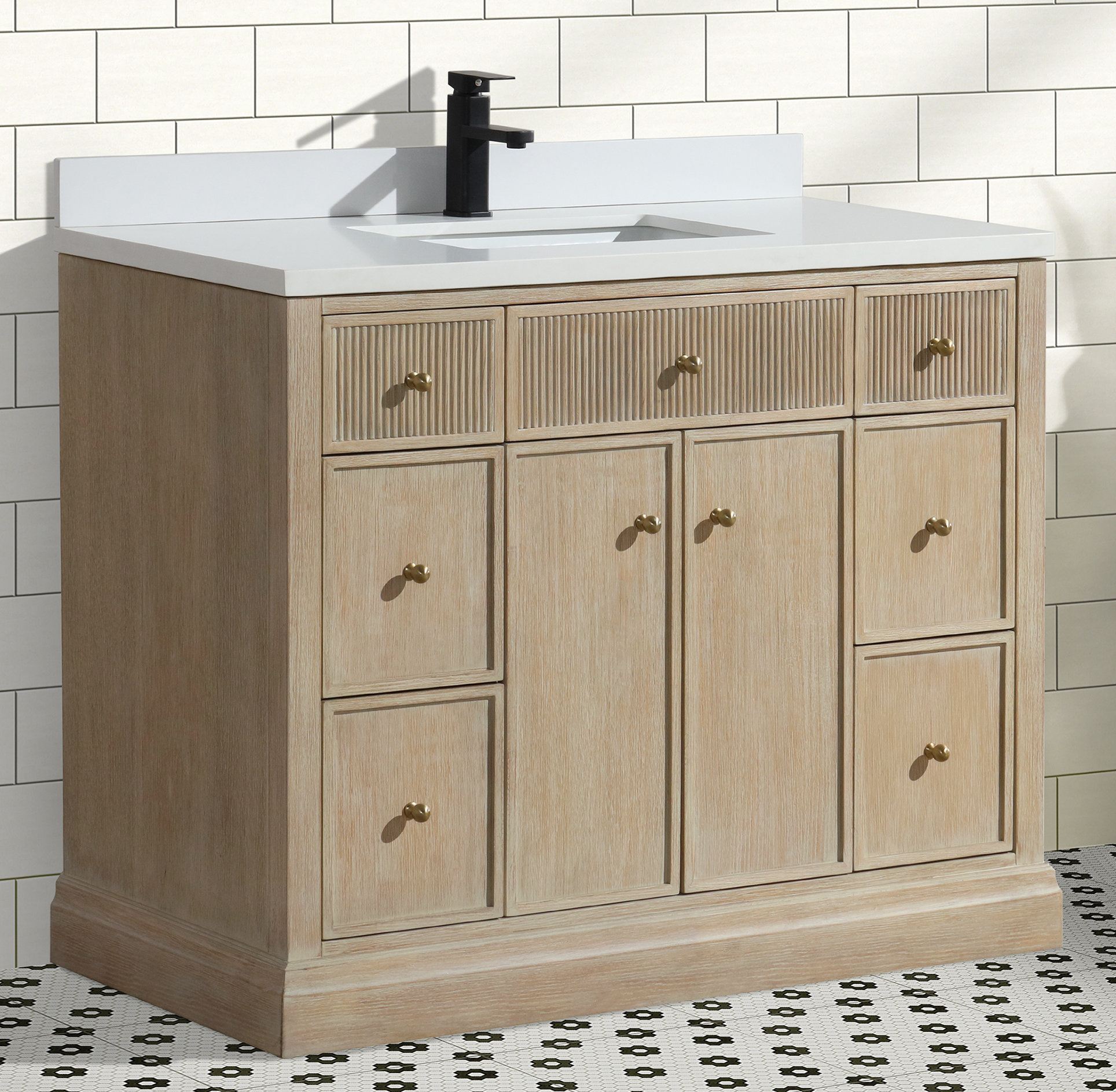Ari Kitchen & Bath Redondo 42'' Single Bathroom Vanity With Engineered ...