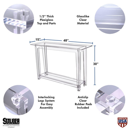 Plastic / Acrylic Standard (42-53 in.) Console Tables You'll Love | Wayfair