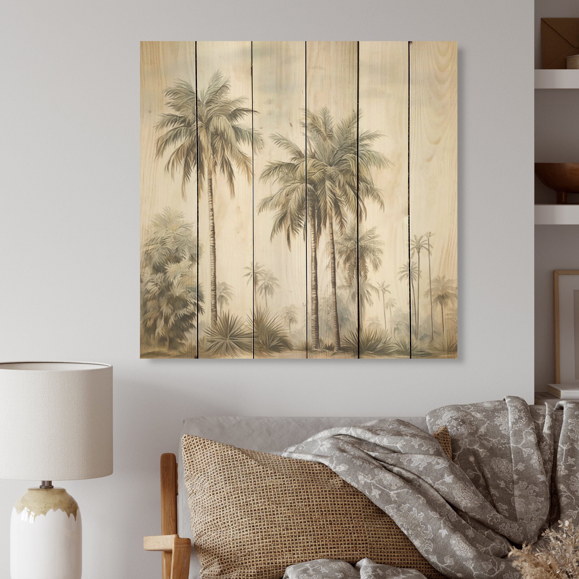 Bay Isle Home™ Palms Palm Trees On The Beach - Palms & Palm Trees Wood ...