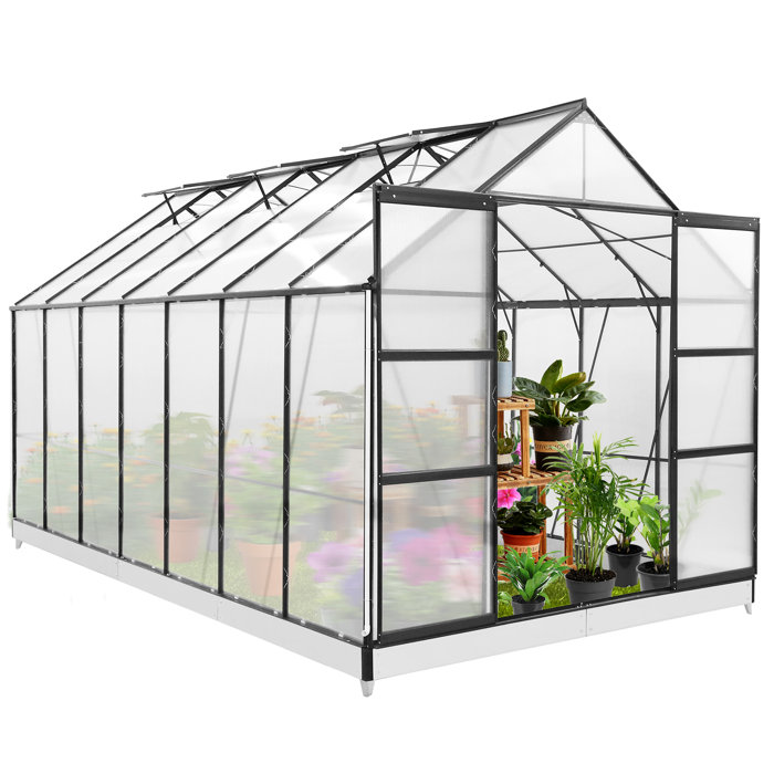 EAGLE PEAK 8x14 ft Large Walk-In Aluminum Frame Polycarbonate Hobby ...