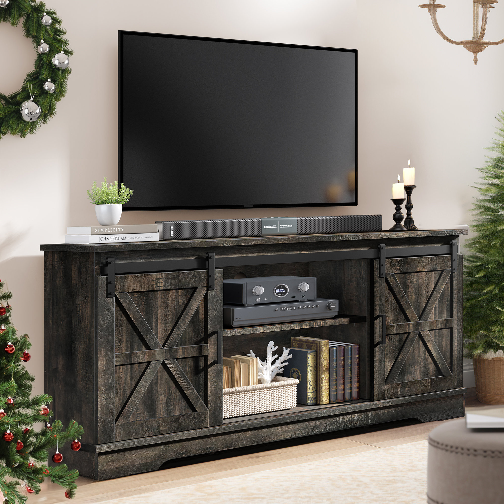 Laurel Foundry Modern Farmhouse® Enzo Farm House Slide Door TV Stand ...