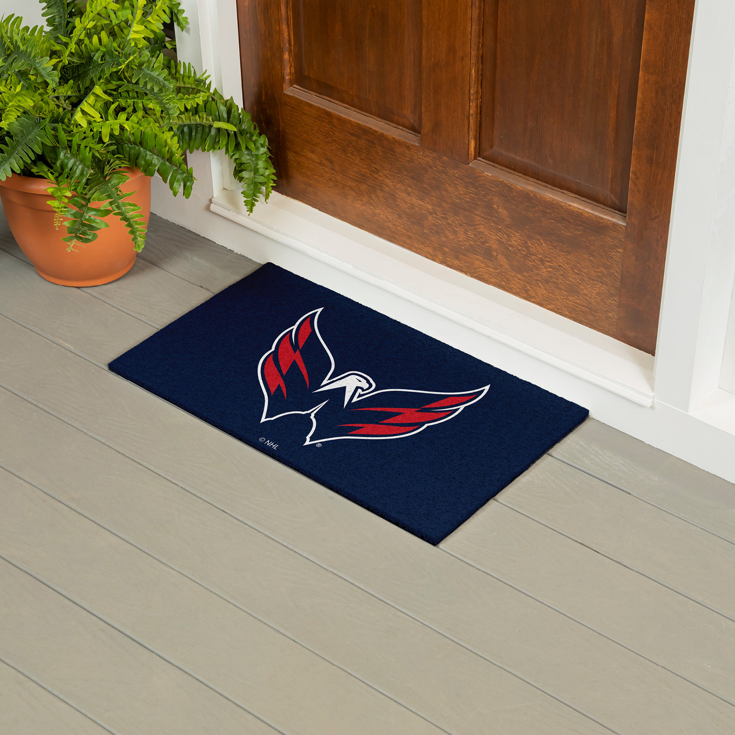 Ebern Designs Full Color PVC Mat, 16" x 28", Washington Capitals | Wayfair