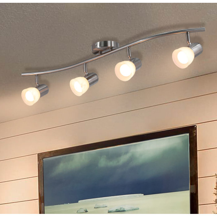 XiNBEi Lighting 33.625'' 4 -Light Fixed Track Lighting Track Kit with ...