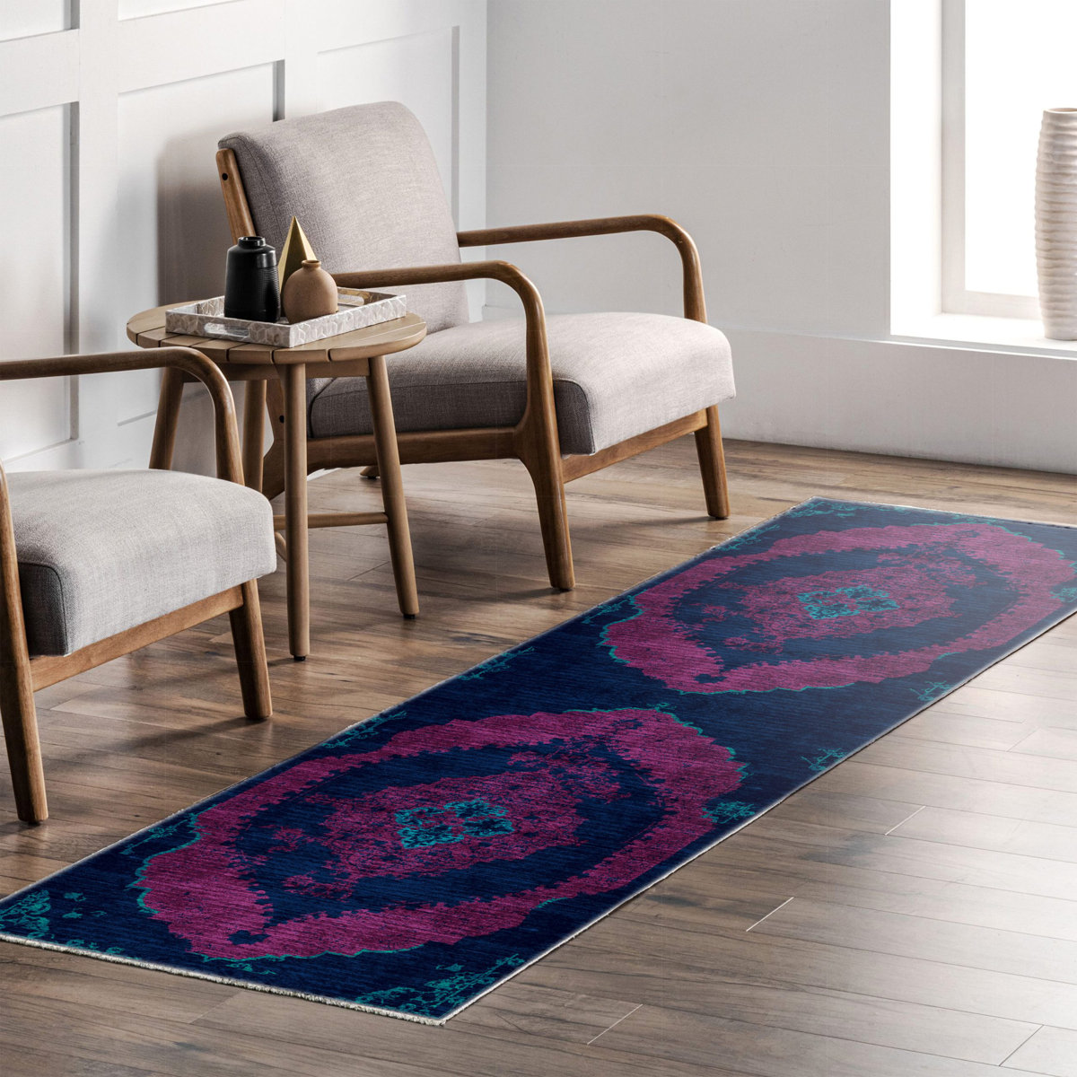 Bungalow Rose Rectangle Vinush Area Rug with Non-Slip Backing | Wayfair