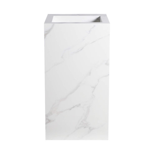 Fine Fixtures Grand Pedestal18" Wide White With Gold Grains Sintered ...