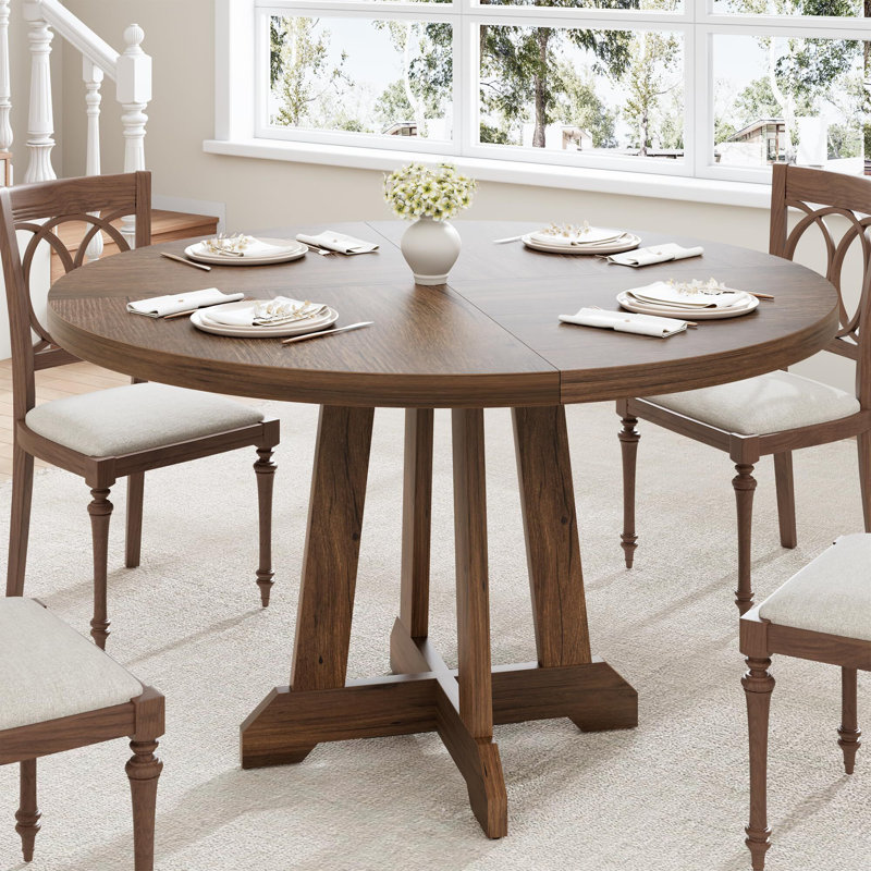 Ophelia & Co. 47 Inches Wooden Round Dining Table, Round Dining Table ...