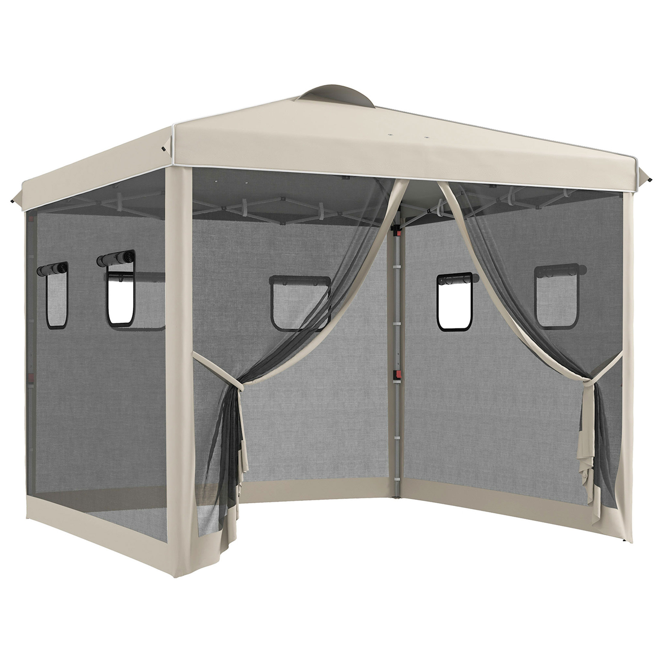 Taroo Clocks 10' X 10' Pop Up Canopy Tent With Netting, Instant Screen ...