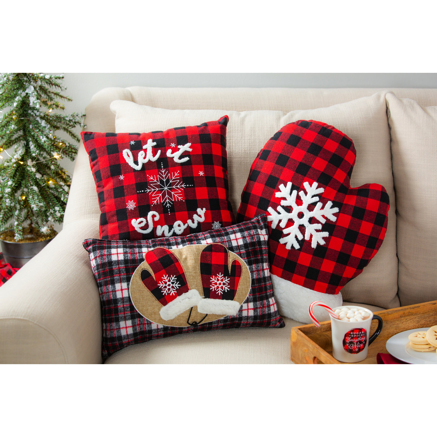 Evergreen Enterprises, Inc. Cozy Mittens Lumbar Pillow | Wayfair