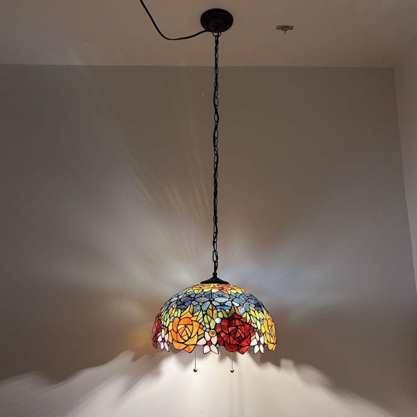 Astoria Grand Bacus Tiffany Pendant Lights Fixture Plug in Stained ...
