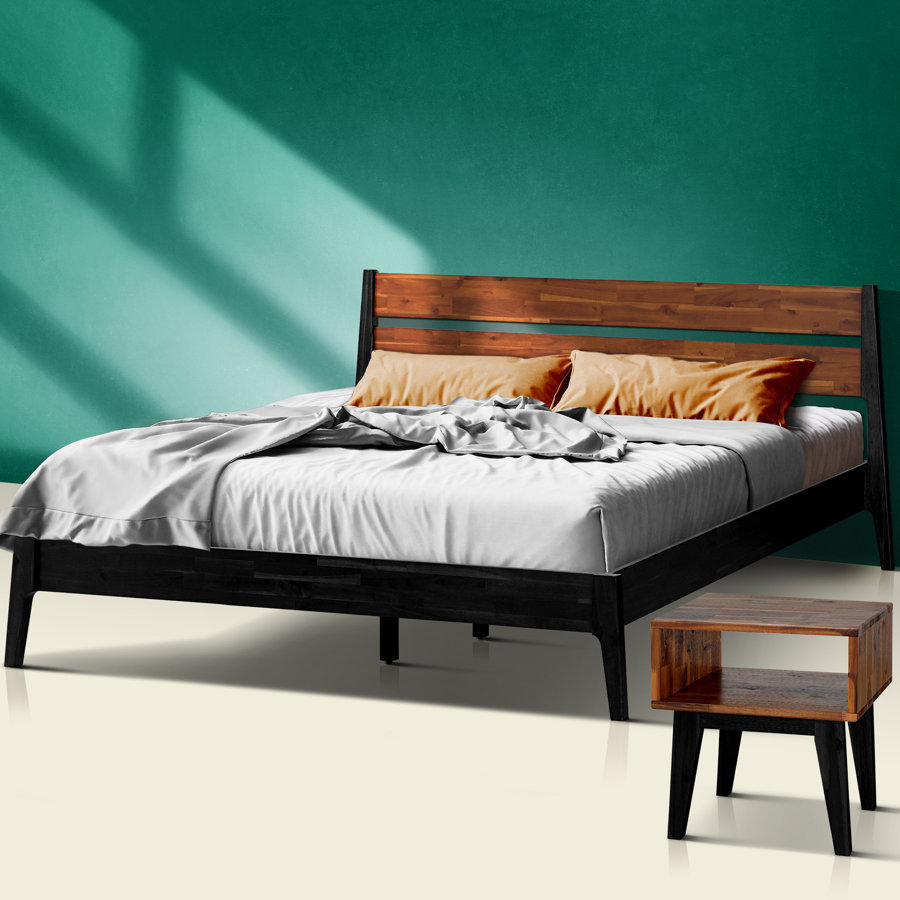 Millwood Pines 2-Pcs Bedroom Set Callisto – Solid Wood Platform Bed ...