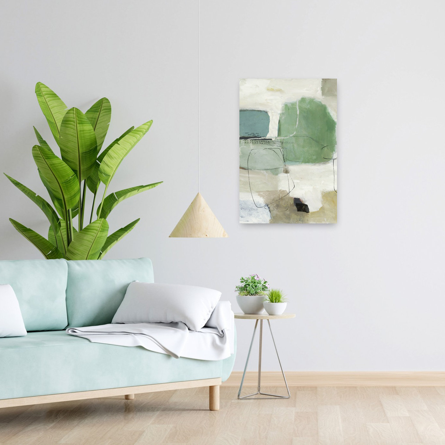 Latitude Run® Green Azure Abstract Geometric Modern Art | Wayfair