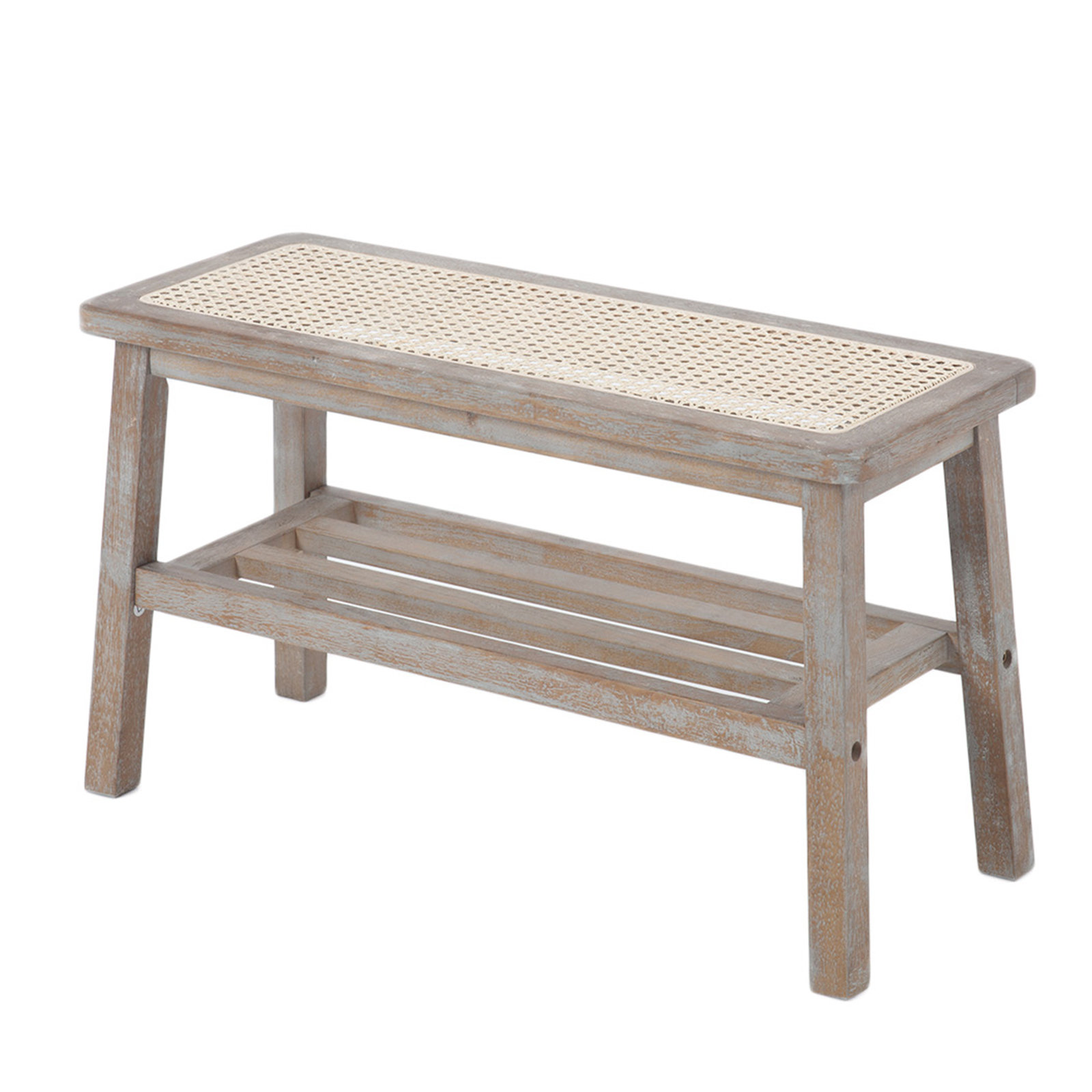 Bay Isle Home™ Rattan Entryway Bench Wood Shoe Rack Bench With Storage ...