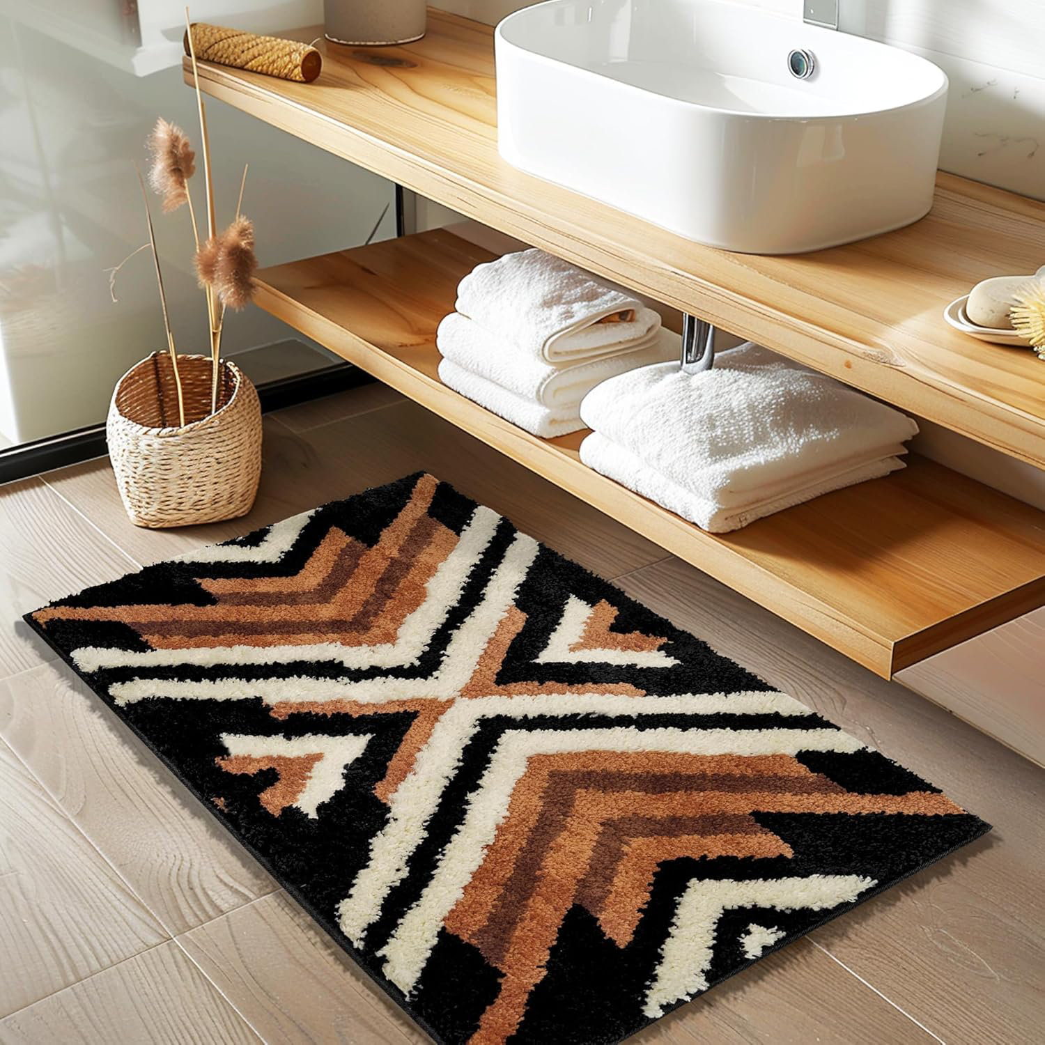 Dakota Fields Boho Bathroom Rugs Non Slip Washable Western Aztec Bath ...