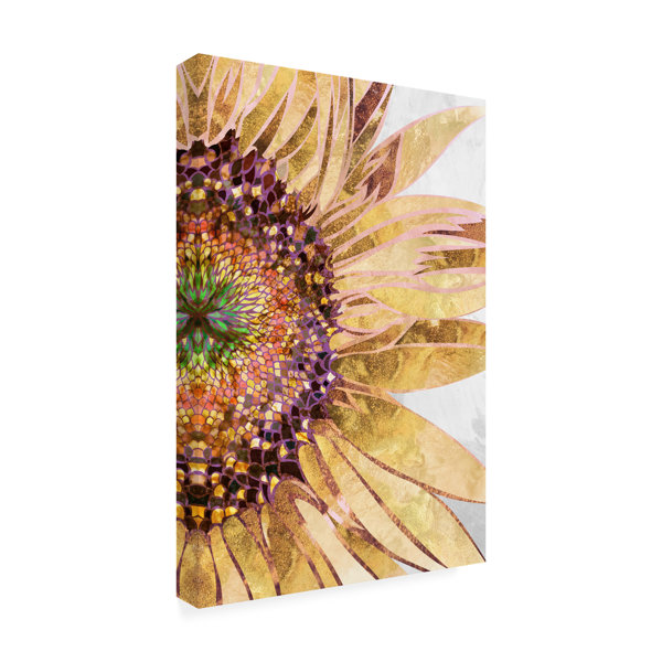 August Grove® Sarah Manovski Golden Sunflower On Canvas Print | Wayfair