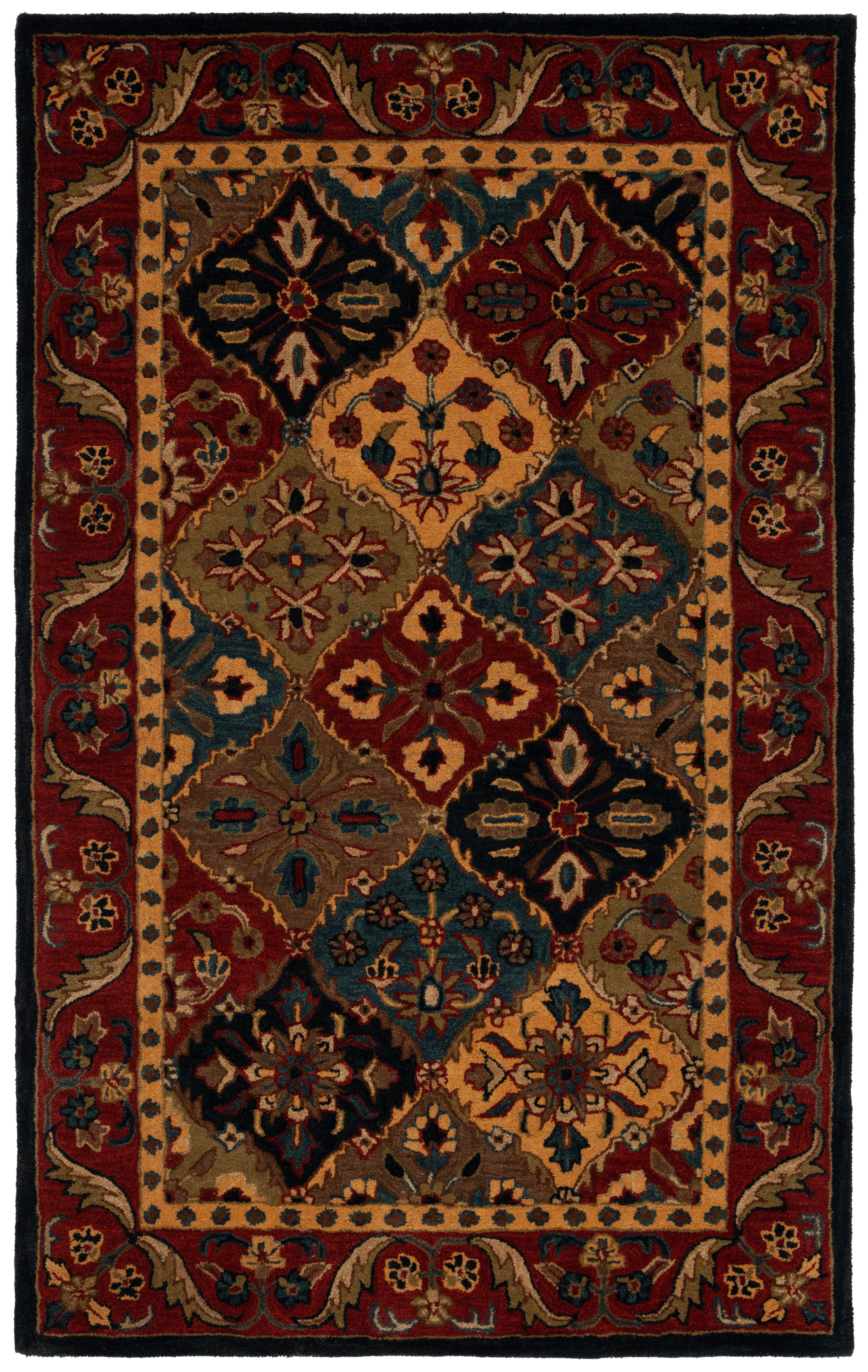 Bungalow Rose Scarlata Hand Tufted Wool/Cotton/Latex Geometric Rug in ...