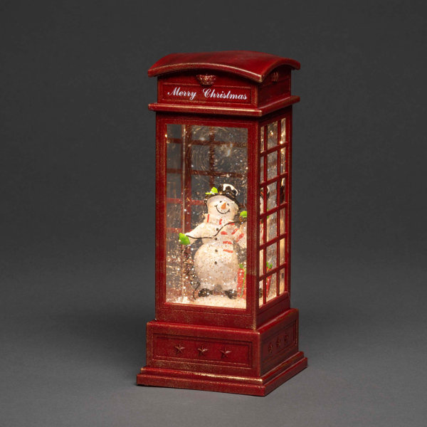 Konstsmide Festive LED Snowman Telephone Booth Decoration with Timer ...