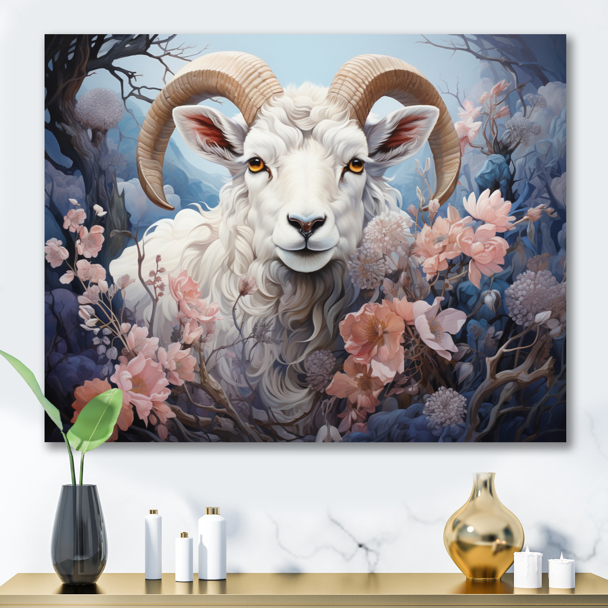 Rosalind Wheeler White White Sheep Ethereal Dreamscapes - Animals Wall ...