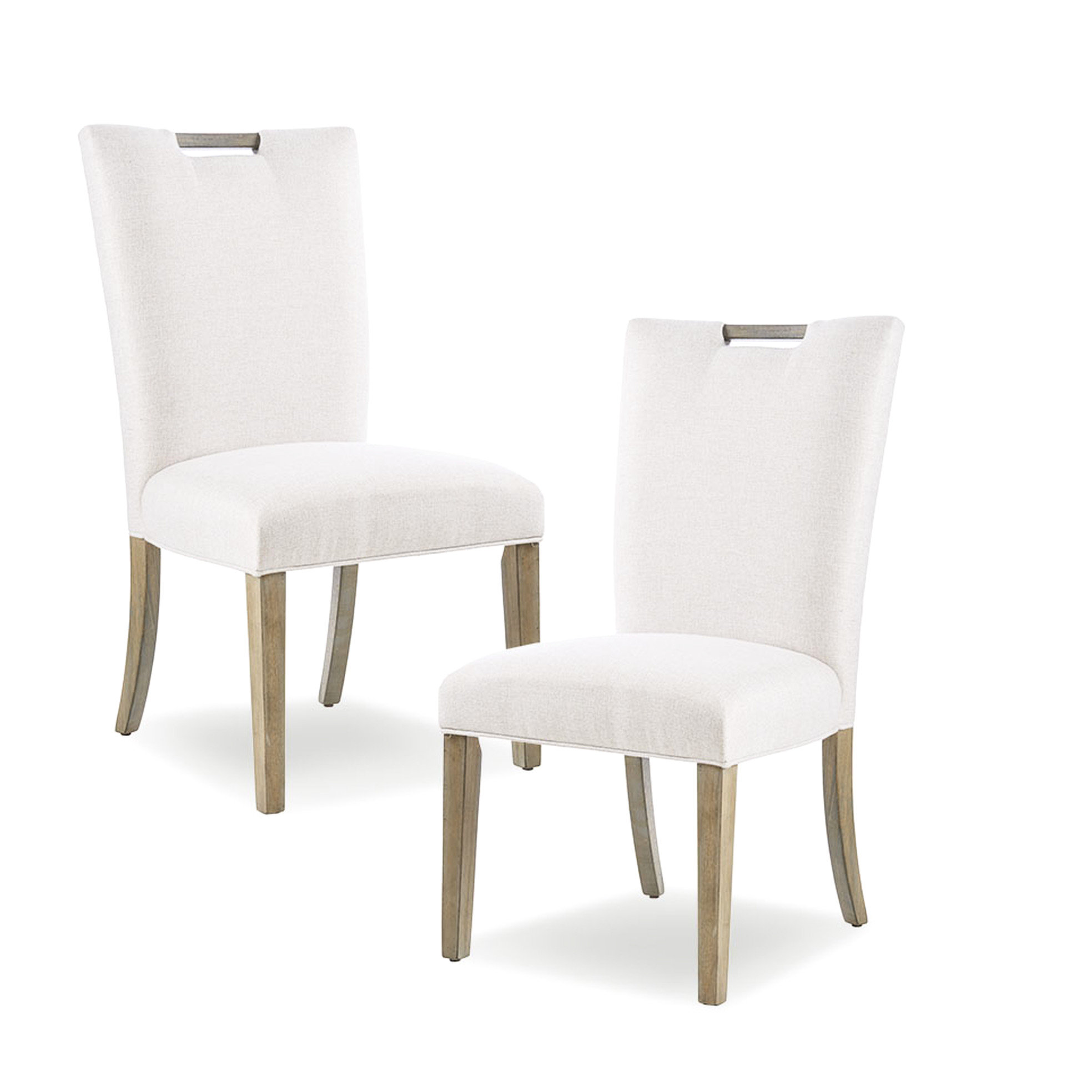Everly Quinn 2 Dining Chairs, 5" Seat Cushion, Grey Wood Legs ...